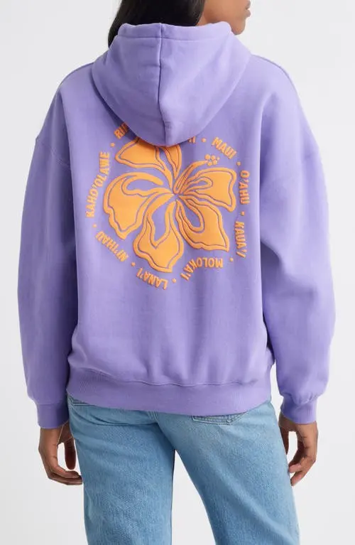Rip Curl Hibiscus Heritage Fleece Hoodie - Purple Hawaii