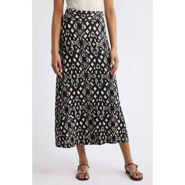 Loveappella Roll Top Ikat Maxi Skirt