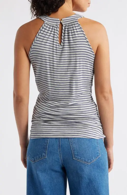 Loveappella Wrap Halter Tank - Heather Grey
