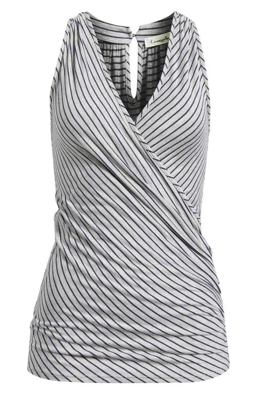 Loveappella Wrap Halter Tank - Heather Grey