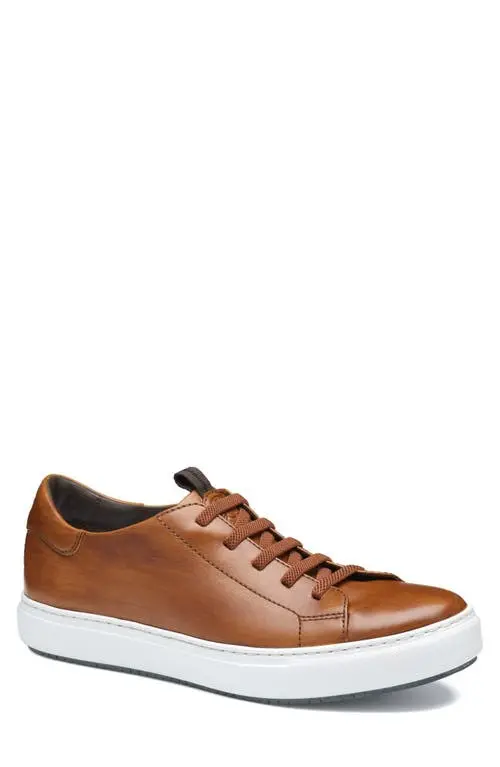 Johnston & Murphy Collection Anson Lace To Toe Sneaker - Brown Hand-stained Calfskin