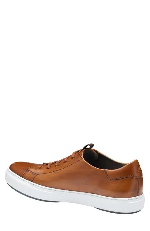 Johnston & Murphy Collection Anson Lace To Toe Sneaker - Brown Hand-stained Calfskin