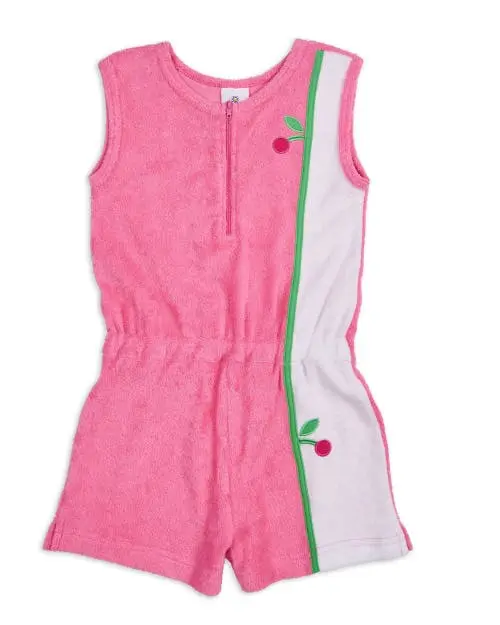 FLORENCE EISEMAN Terry Romper With Cherries - Pink / White