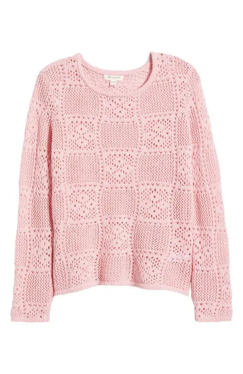 BEACHLUNCHLOUNGE Tiara Crochet Look Sweater - Petal Pink