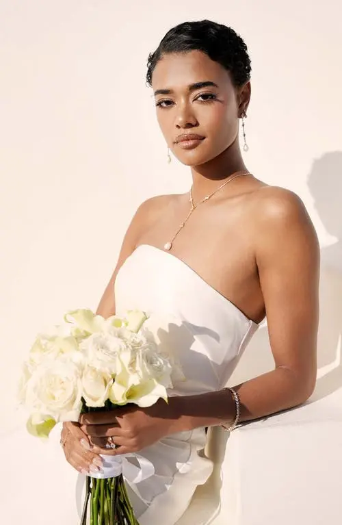 Ettika Teardrop Cubic Zirconia And Pearl Drop Earrings