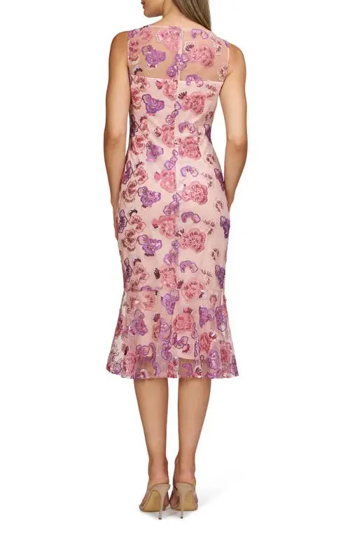 Js Collections Greer Sequin Embroidered Midi Dress In Pink Multi - 50% Off  | Editorialist