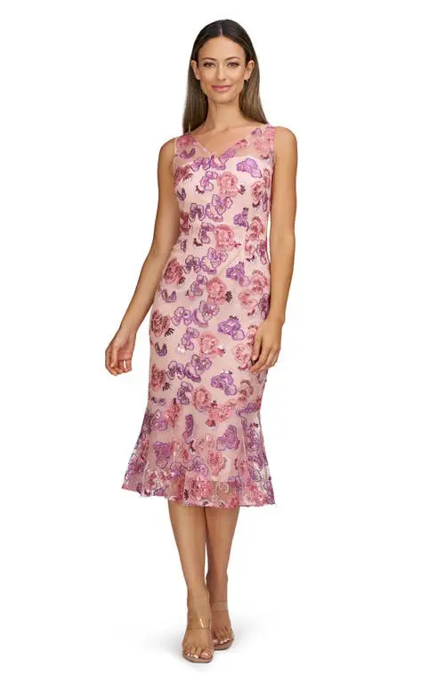 js collections embroidered midi dress Embroidered Column Midi Dress – JS Collections main image 1