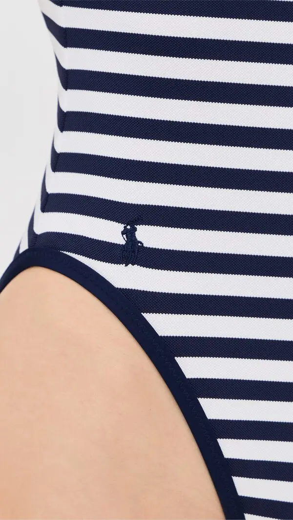 Polo Ralph Lauren Pique Stripe Scoop Tank One-piece