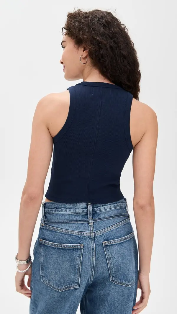 Sold Out NYC Cropped Tank Top - Navy