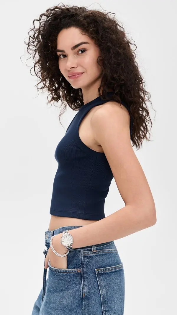 Sold Out NYC Cropped Tank Top - Navy