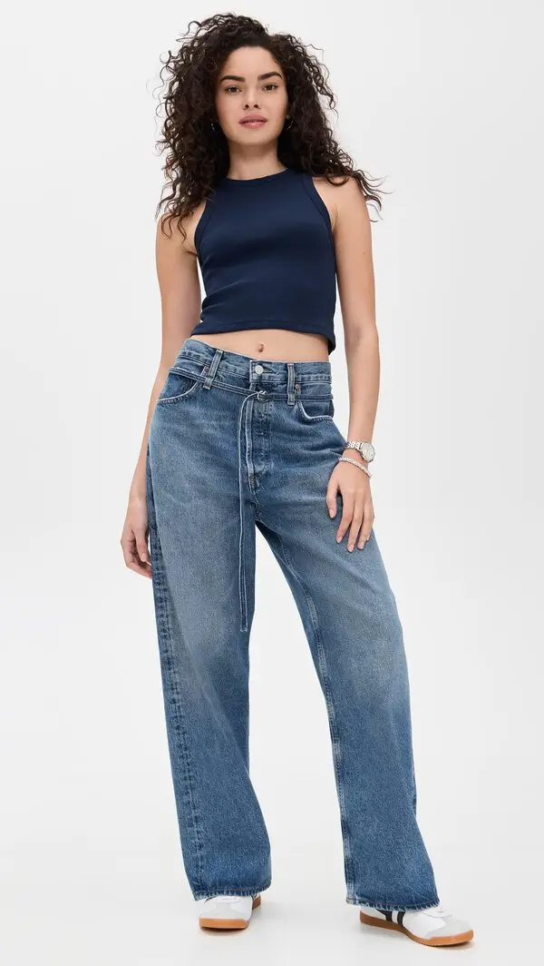 Sold Out NYC Cropped Tank Top - Navy