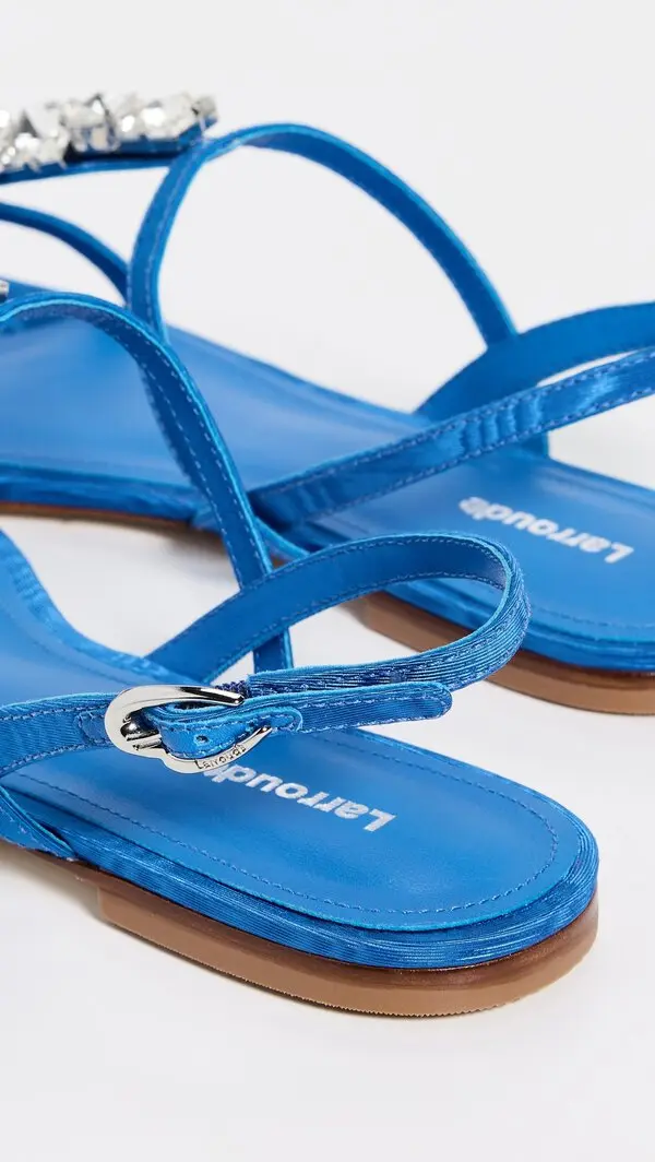 Larroude Calypso Flat Sandals - Azure