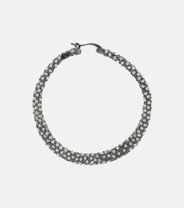 Valentino Garavani Shadowshine Embellished Hoop Earrings - Silver