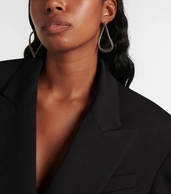 Valentino Garavani Shadowshine Embellished Hoop Earrings - Silver