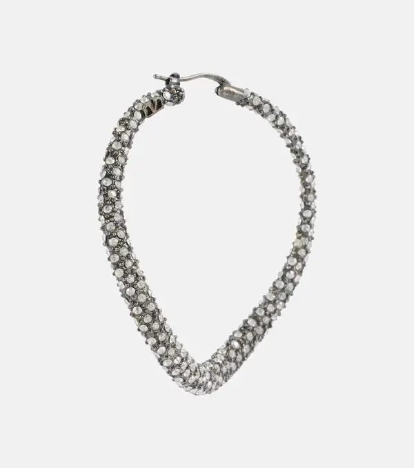 Valentino Garavani Shadowshine Embellished Hoop Earrings - Silver
