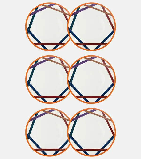 Missoni Nastri Set Of 6 Dinner Plates - Multicoloured