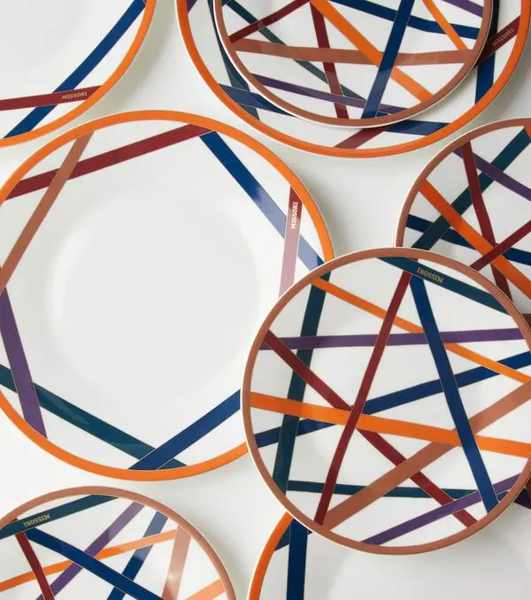 Missoni Nastri Set Of 6 Dinner Plates - Multicoloured