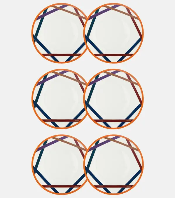 Missoni Nastri Set Of 6 Dinner Plates - Multicoloured