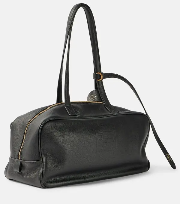 Balenciaga Medium Leather Bowling Bag - Black