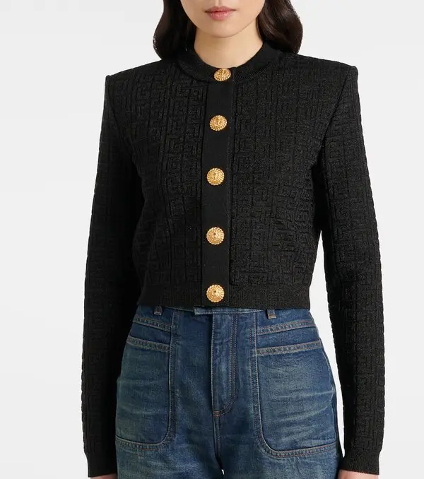 Balmain Pb Labyrinth Lamé Cardigan