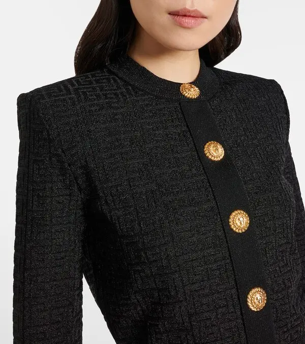 Balmain Pb Labyrinth Lamé Cardigan