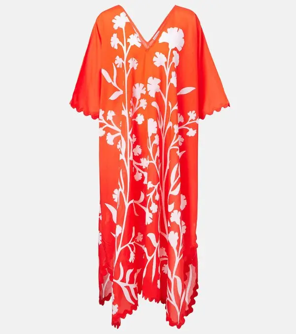 JULIET DUNN Printed Cotton Kaftan - Red