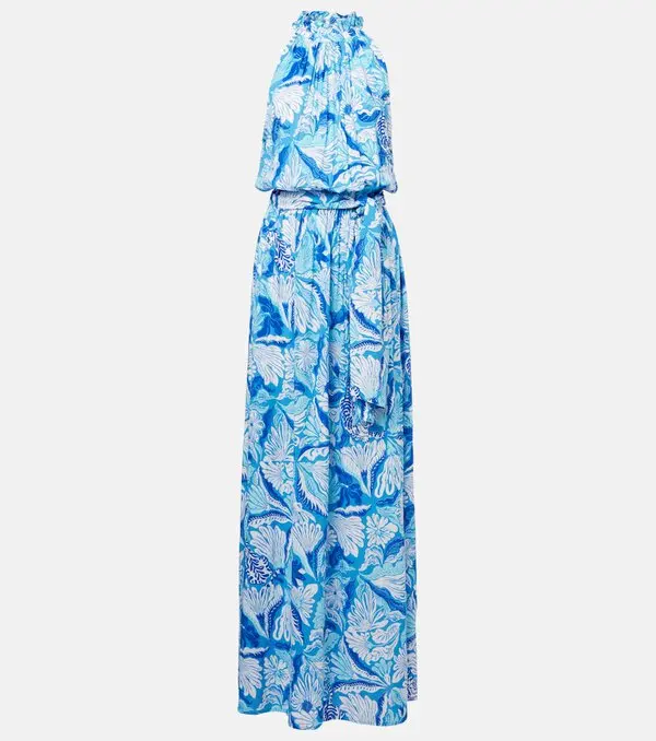 Poupette St Barth Bianca Printed Maxi Dress - Blue