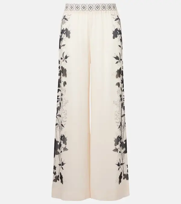 La DoubleJ Printed Silk Palazzo Pants