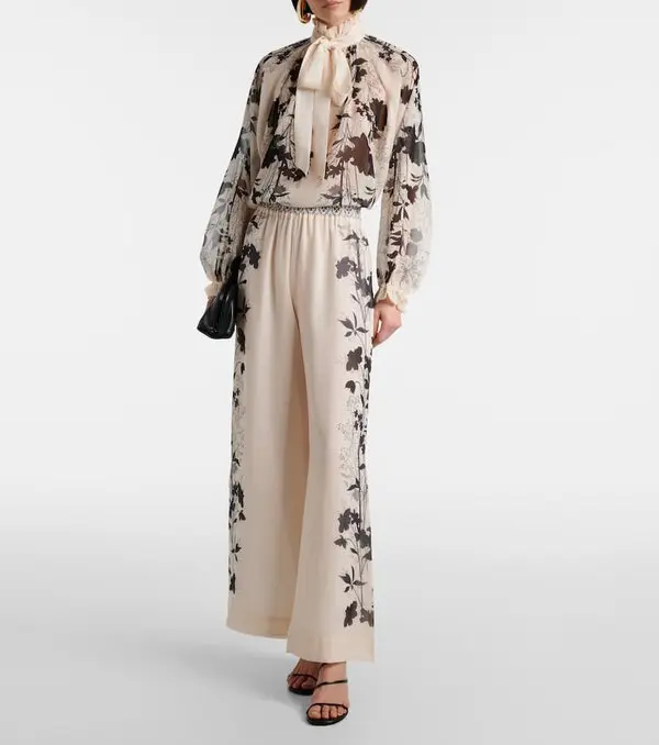 La DoubleJ Printed Silk Palazzo Pants
