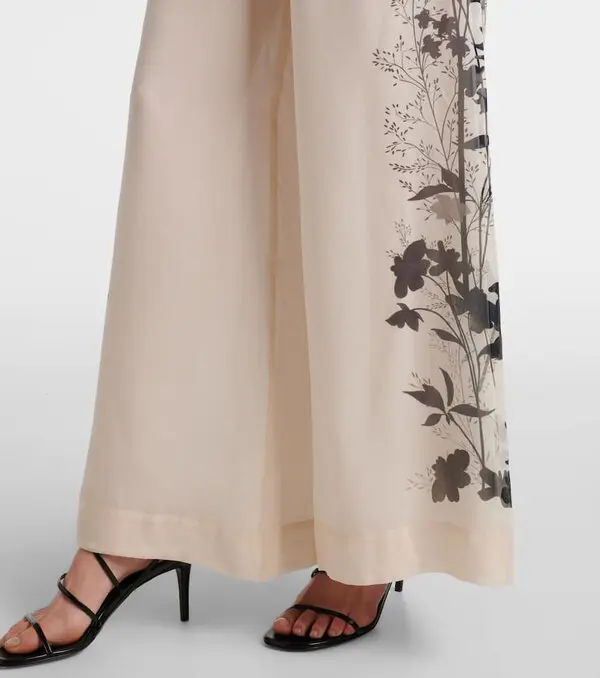 La DoubleJ Printed Silk Palazzo Pants