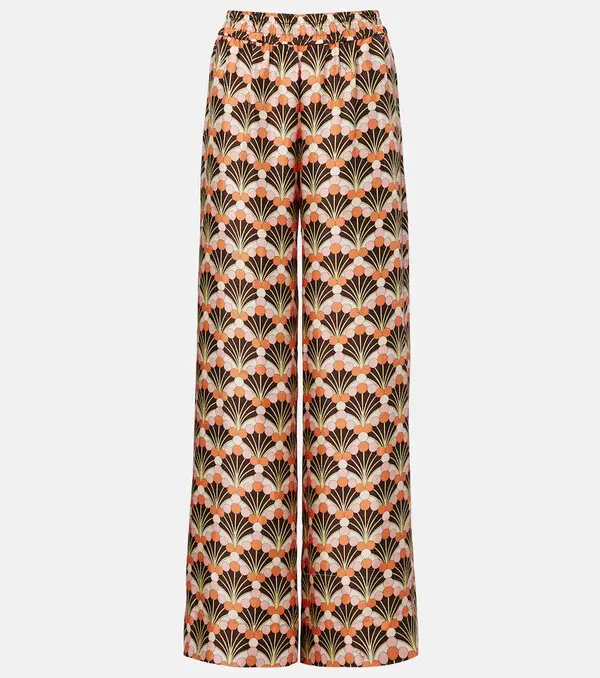 La DoubleJ Printed Silk Palazzo Pants - Multicoloured
