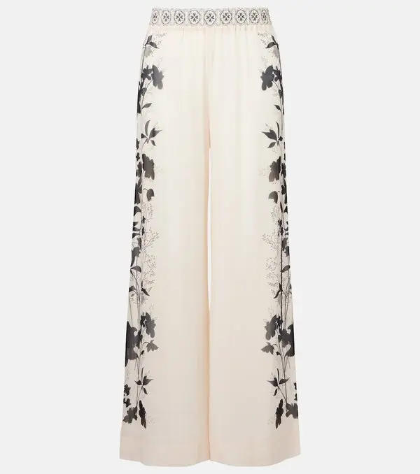 La DoubleJ Printed Silk Palazzo Pants - Multicoloured