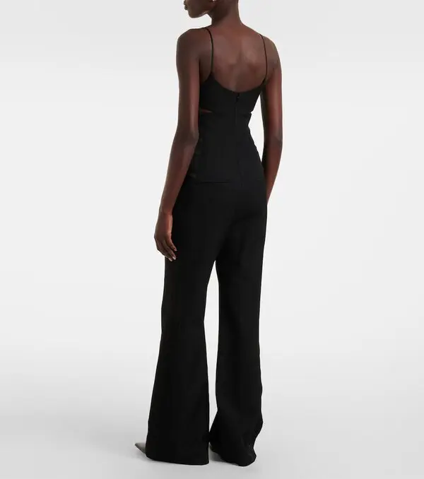 Victoria Beckham Cami Cutout Crepe Satin Jumpsuit