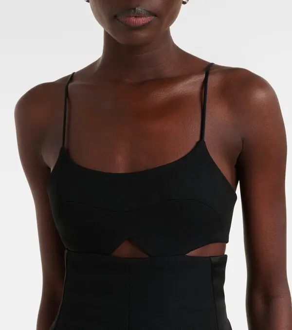 Victoria Beckham Cami Cutout Crepe Satin Jumpsuit