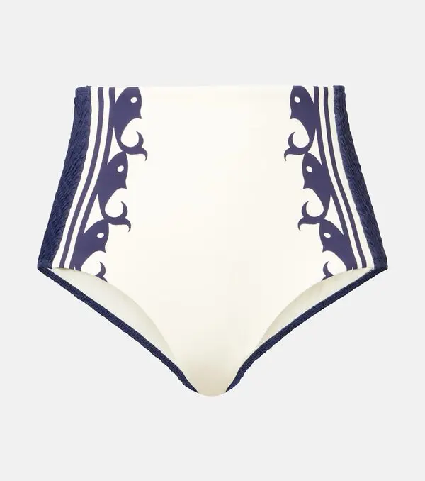 ALEMAIS Alémais Marine Printed Bikini Bottom - White