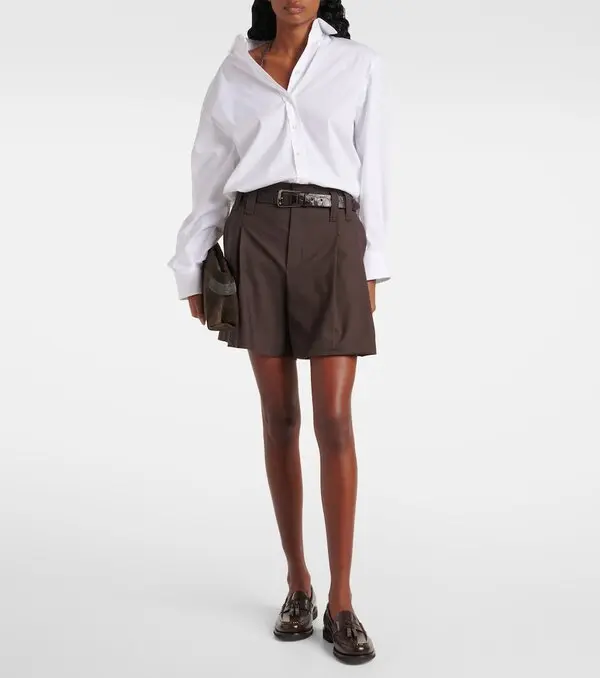 Brunello Cucinelli Monili Wool-blend Bermuda Shorts