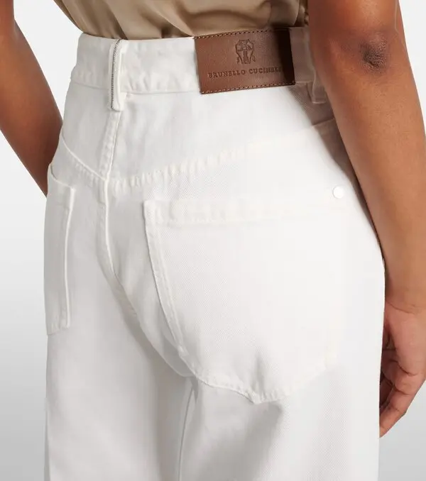 Brunello Cucinelli Mid-rise Wide-leg Jeans - White