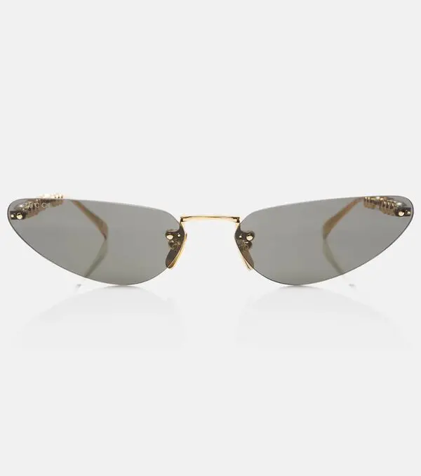 Gucci Faux Pearl-embellished Cat-eye Sunglasses - Gold