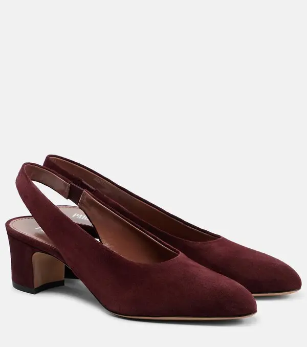 Paris Texas Lavinia 50 Suede Slingback Pumps - Red