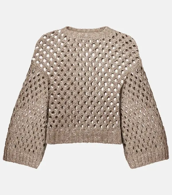 Brunello Cucinelli Open-knit Sweater - Brown