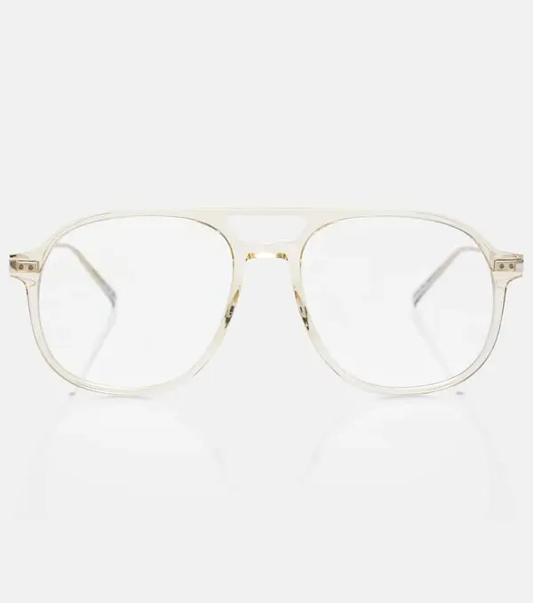 Saint Laurent Ultra Leger Aviator Sunglasses - Beige
