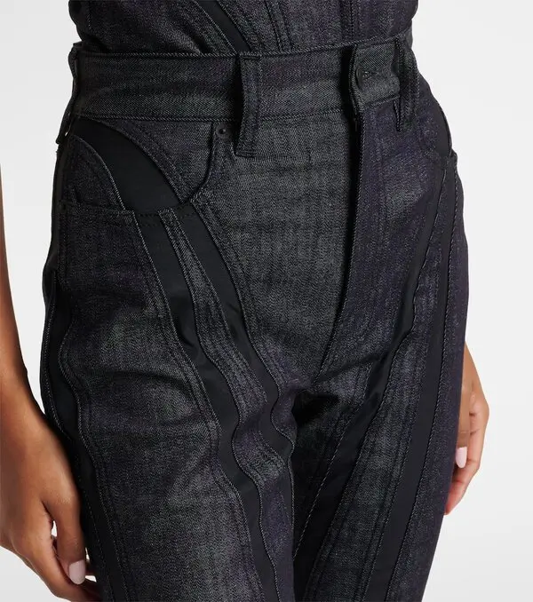 MUGLER Mesh-trimmed Capri Pants