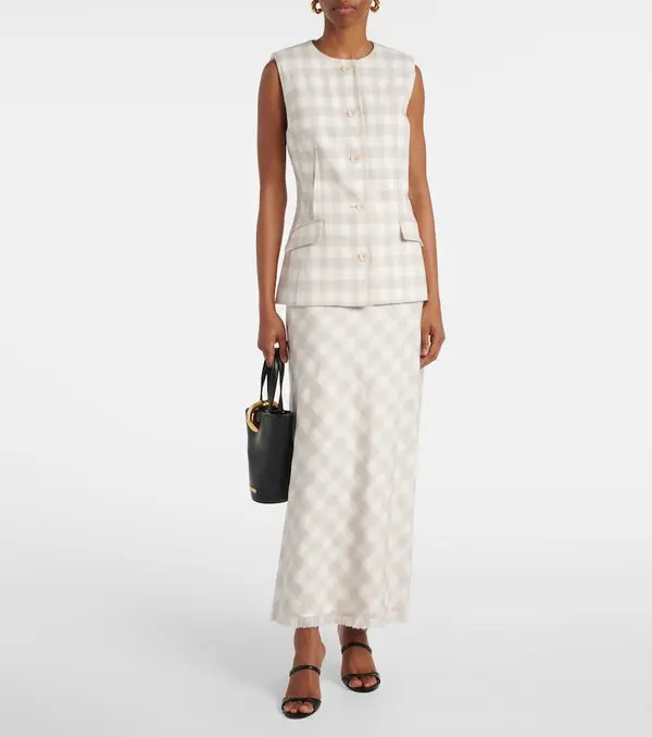 Simkhai Calliope Gingham Vest - Beige