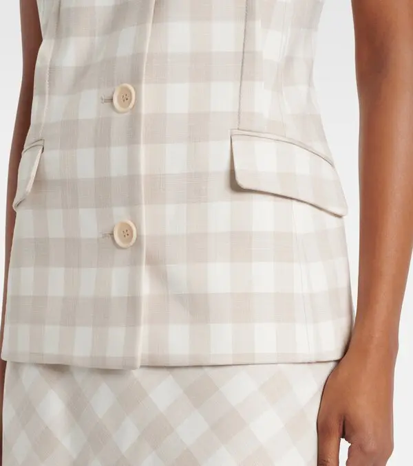 Simkhai Calliope Gingham Vest - Beige