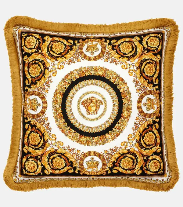 Versace Crete De Fleur Silk Cushion - Multicoloured