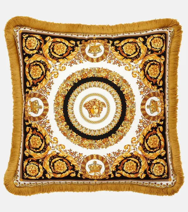 Versace Crete De Fleur Silk Cushion - Multicoloured