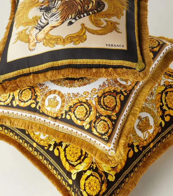 Versace Crete De Fleur Silk Cushion - Multicoloured