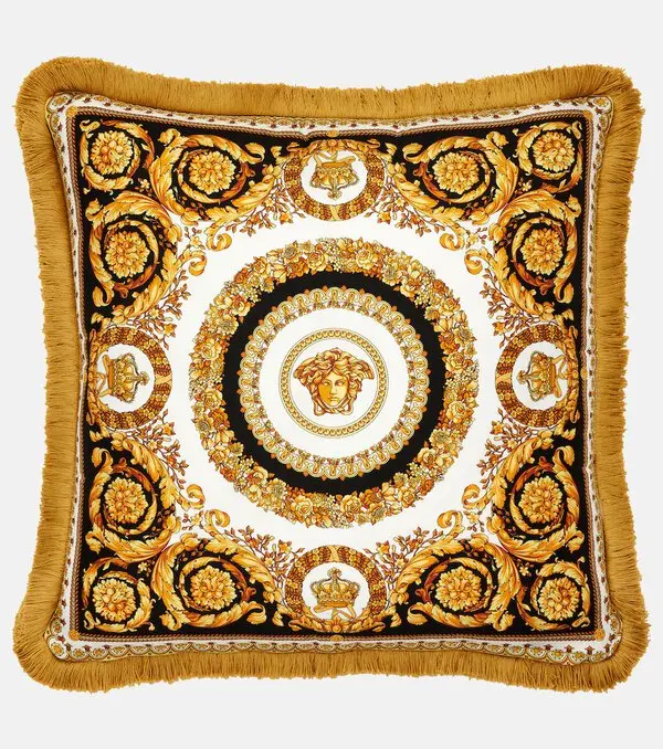 Versace Crete De Fleur Silk Cushion - Multicoloured