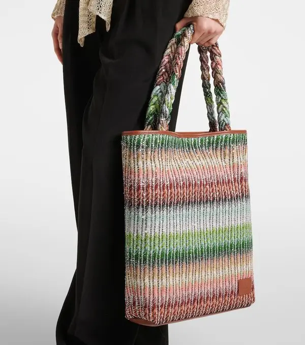 Missoni Zigzag Leather-trimmed Large Tote Bag