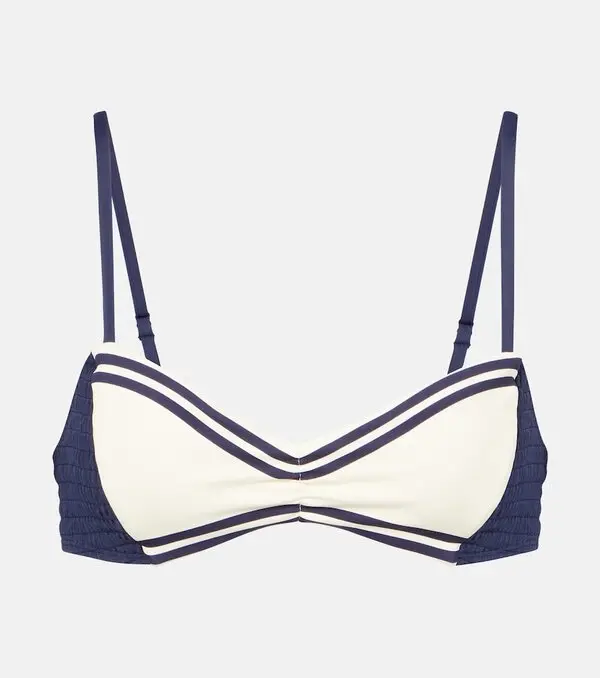 ALEMAIS Alémais Marine Smocked Bikini Top - White